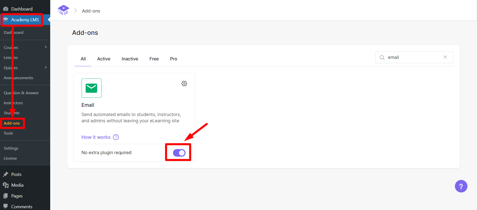 How to use Email Notification? - Academy LMS