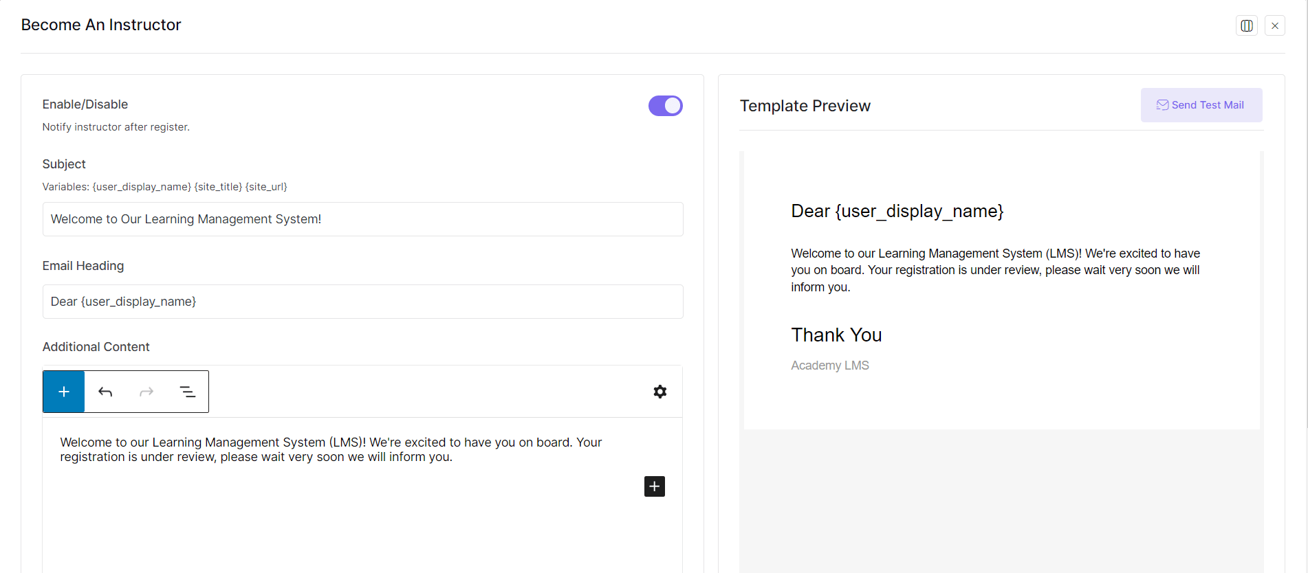 How to use Email Notification? - Academy LMS