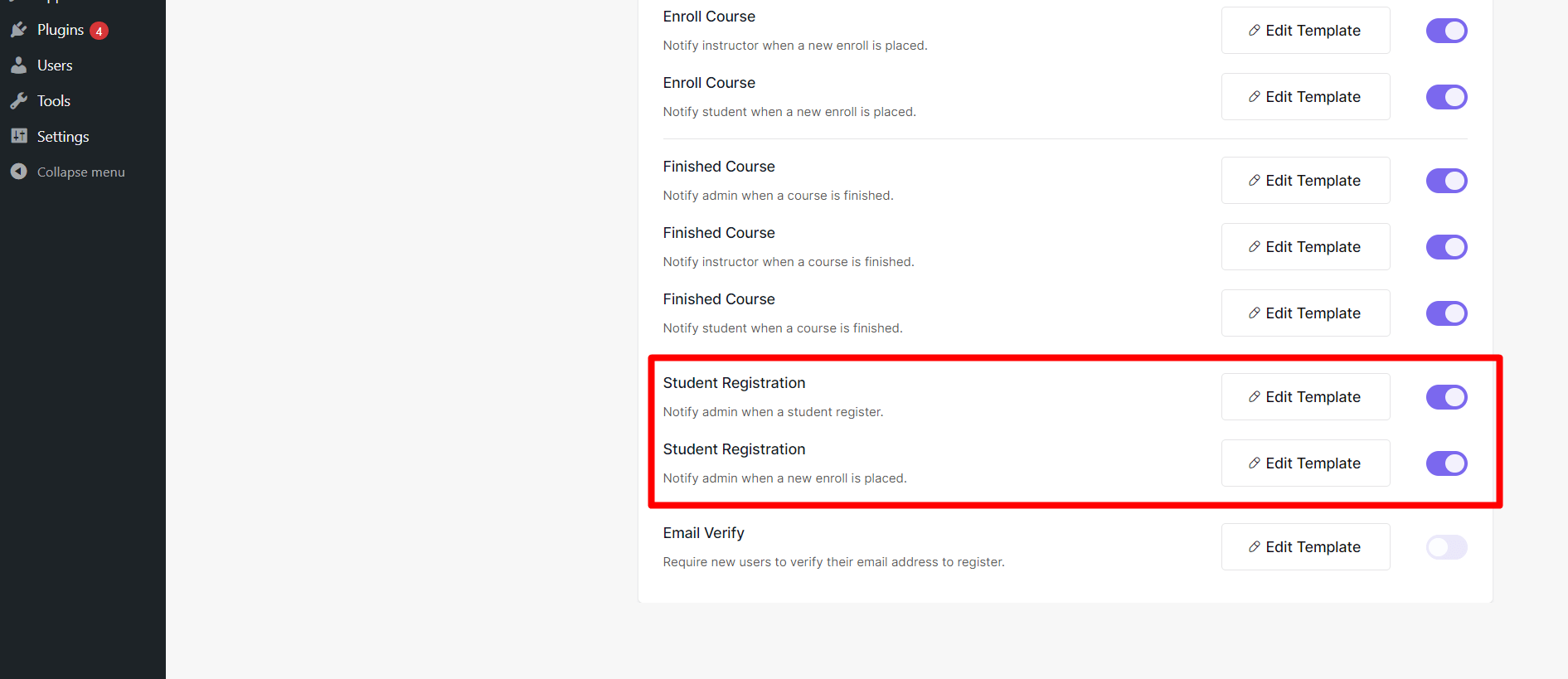 How to use Email Notification? - Academy LMS