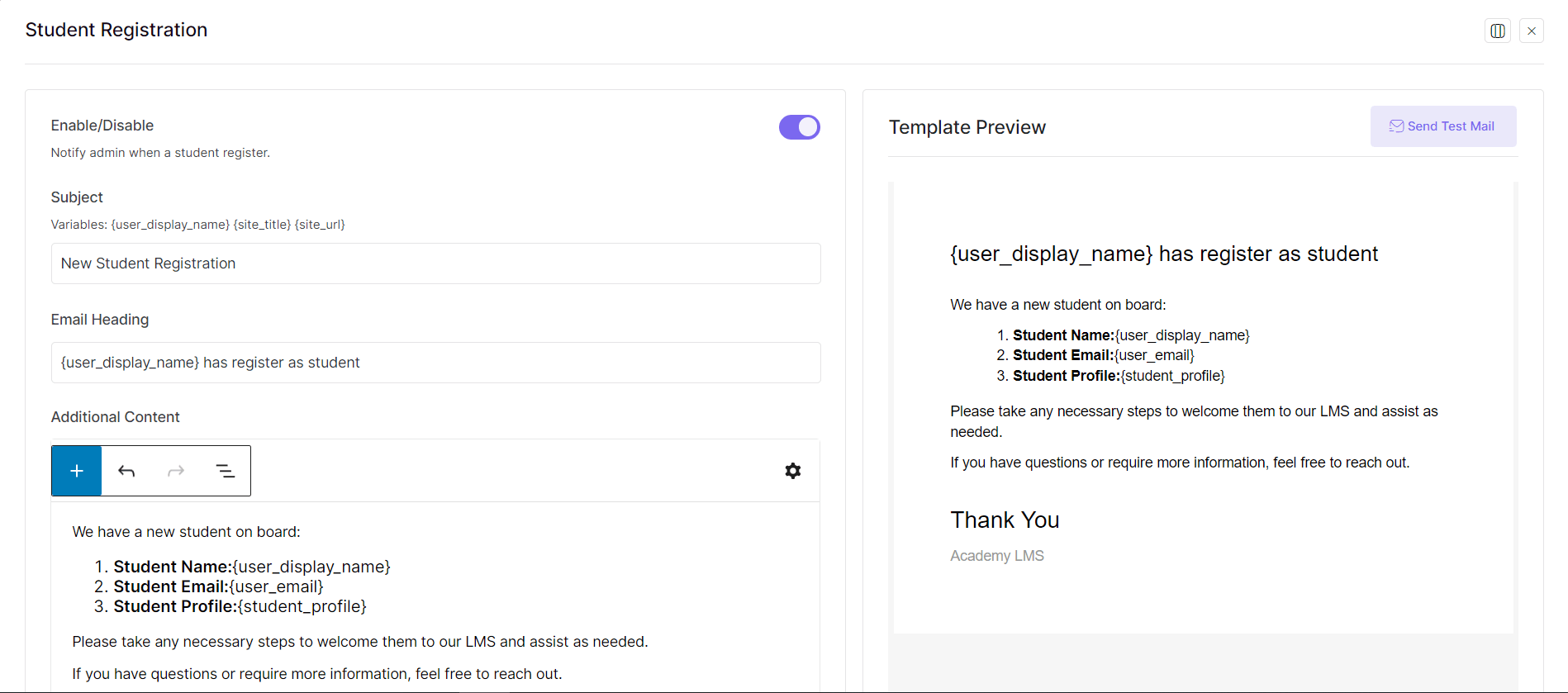 How to use Email Notification? - Academy LMS