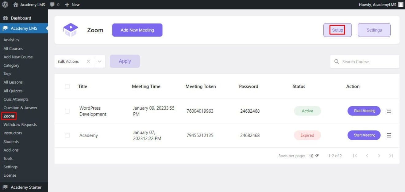How to use Zoom Integration in Academy LMS? - Academy LMS
