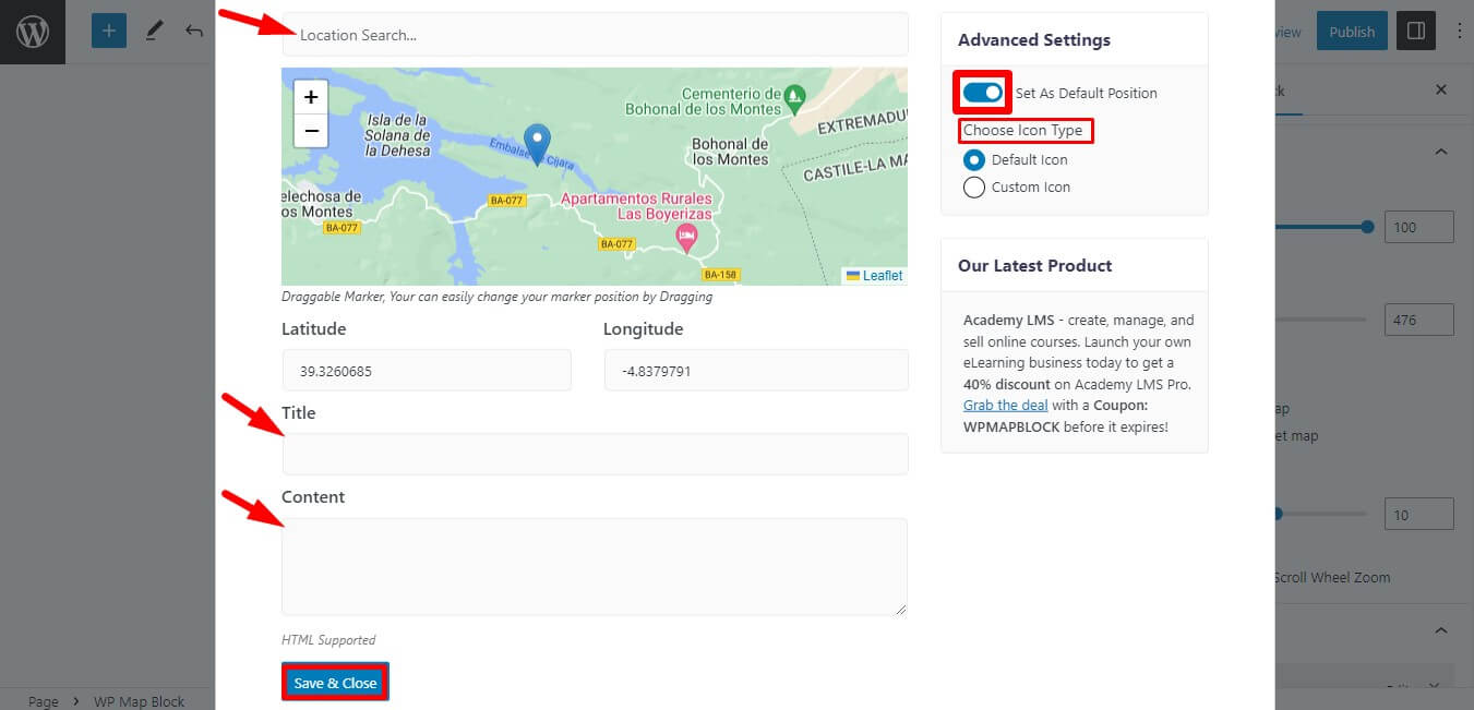 How to use WP Map Block? - Academy LMS