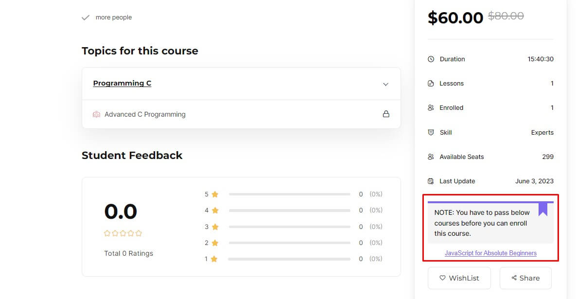Course Prerequisites - Academy LMS