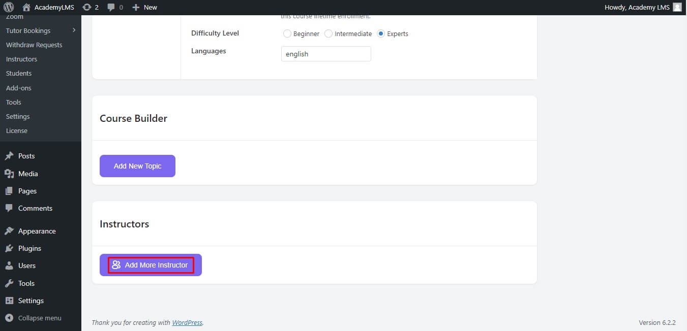 How to use the Multi Instructor addon? - Academy LMS