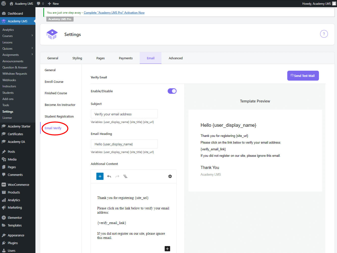 How to use Email Notification? - Academy LMS