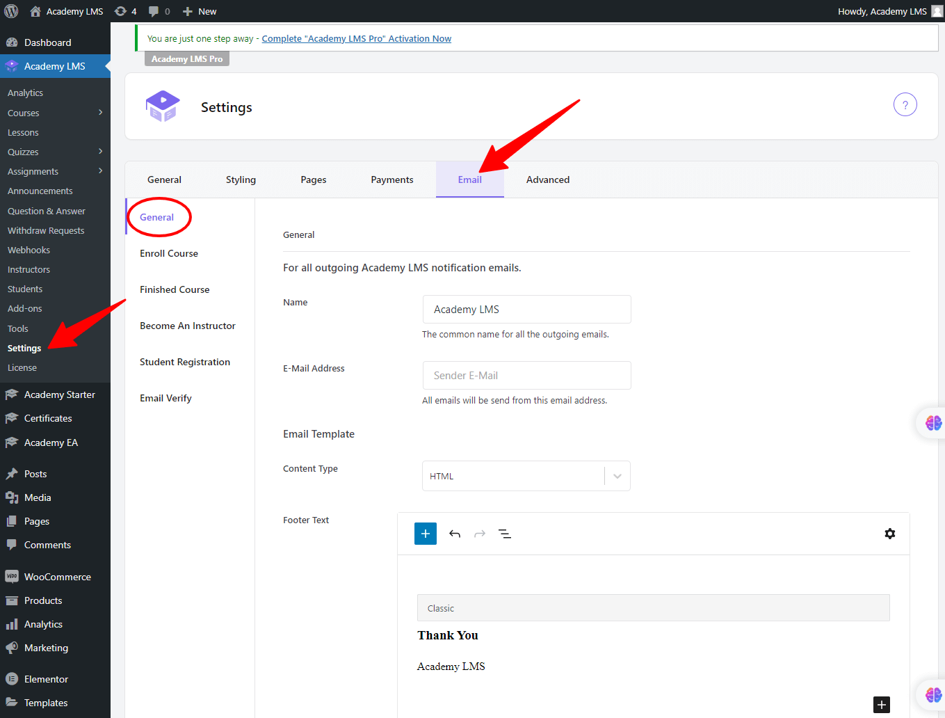 How to use Email Notification? - Academy LMS