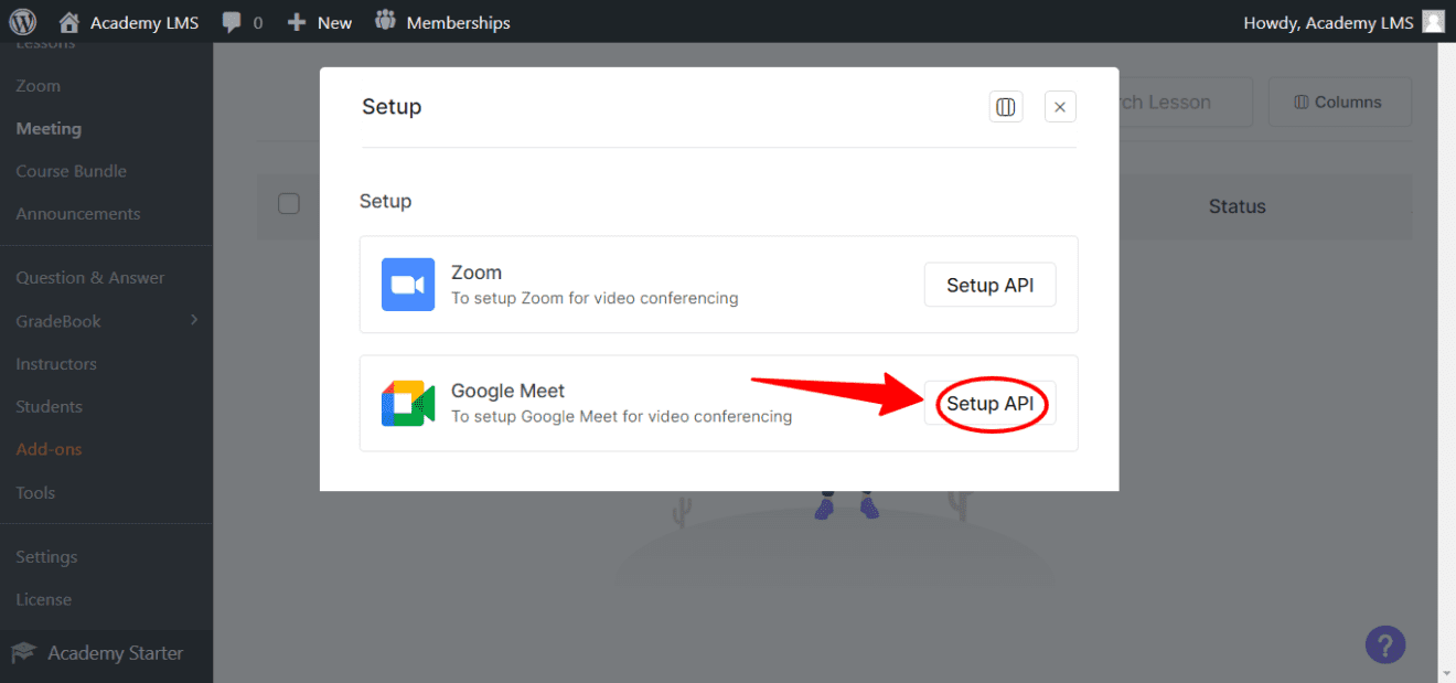 How to Use Academy LMS Google Meet Integration? - Academy LMS