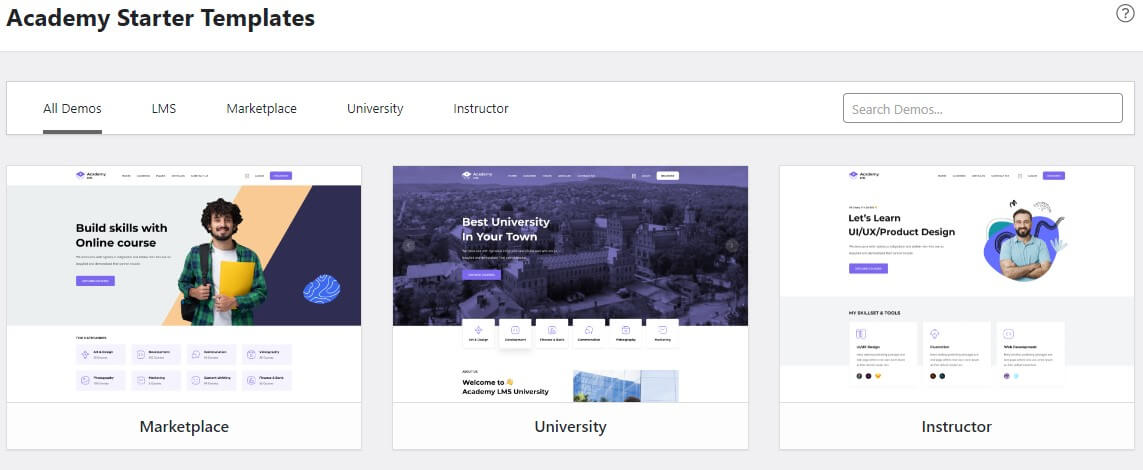 Academy Starter Templates - Academy LMS